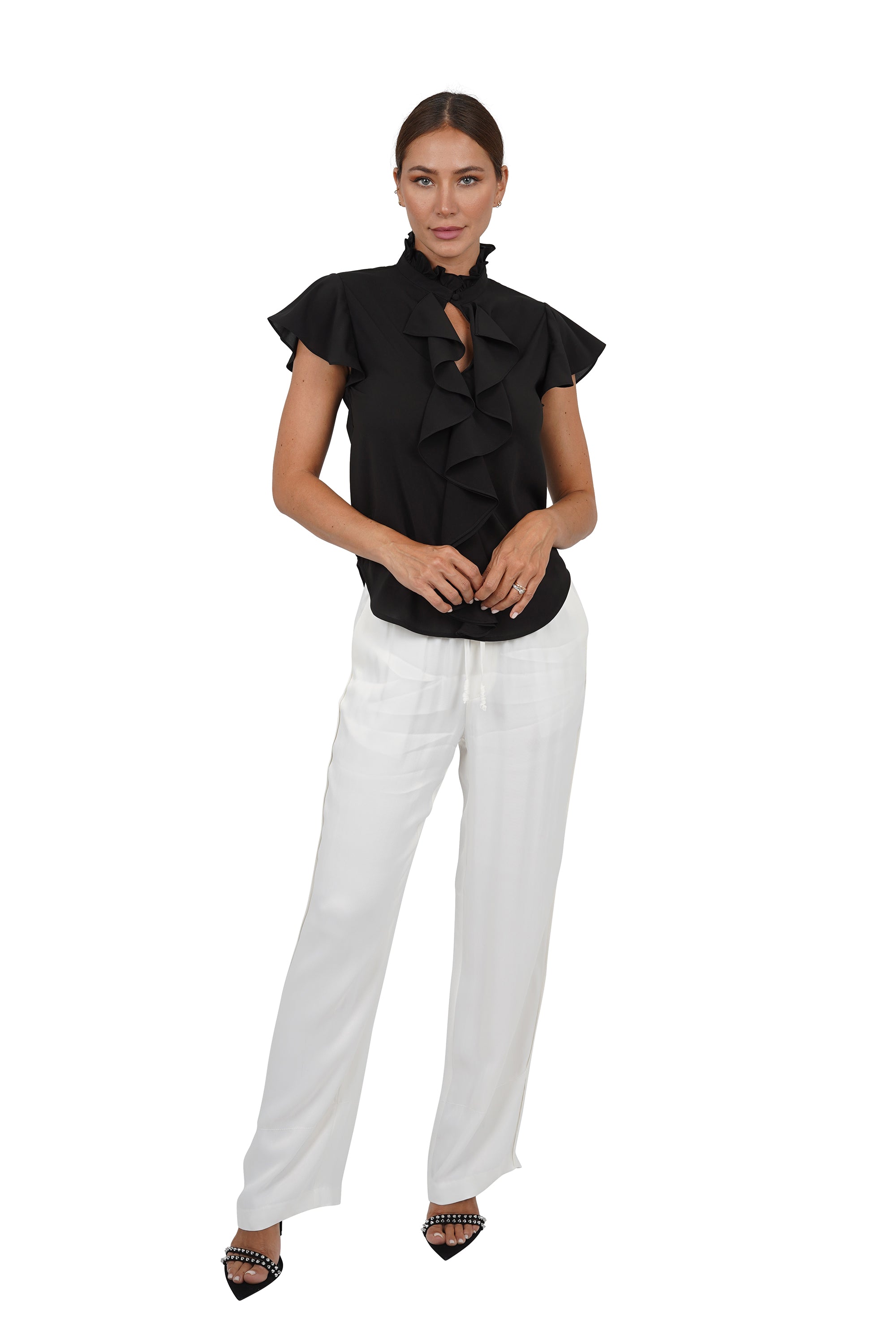 Trixie Cascade Ruffled Sleeve Blouse – Love Token US